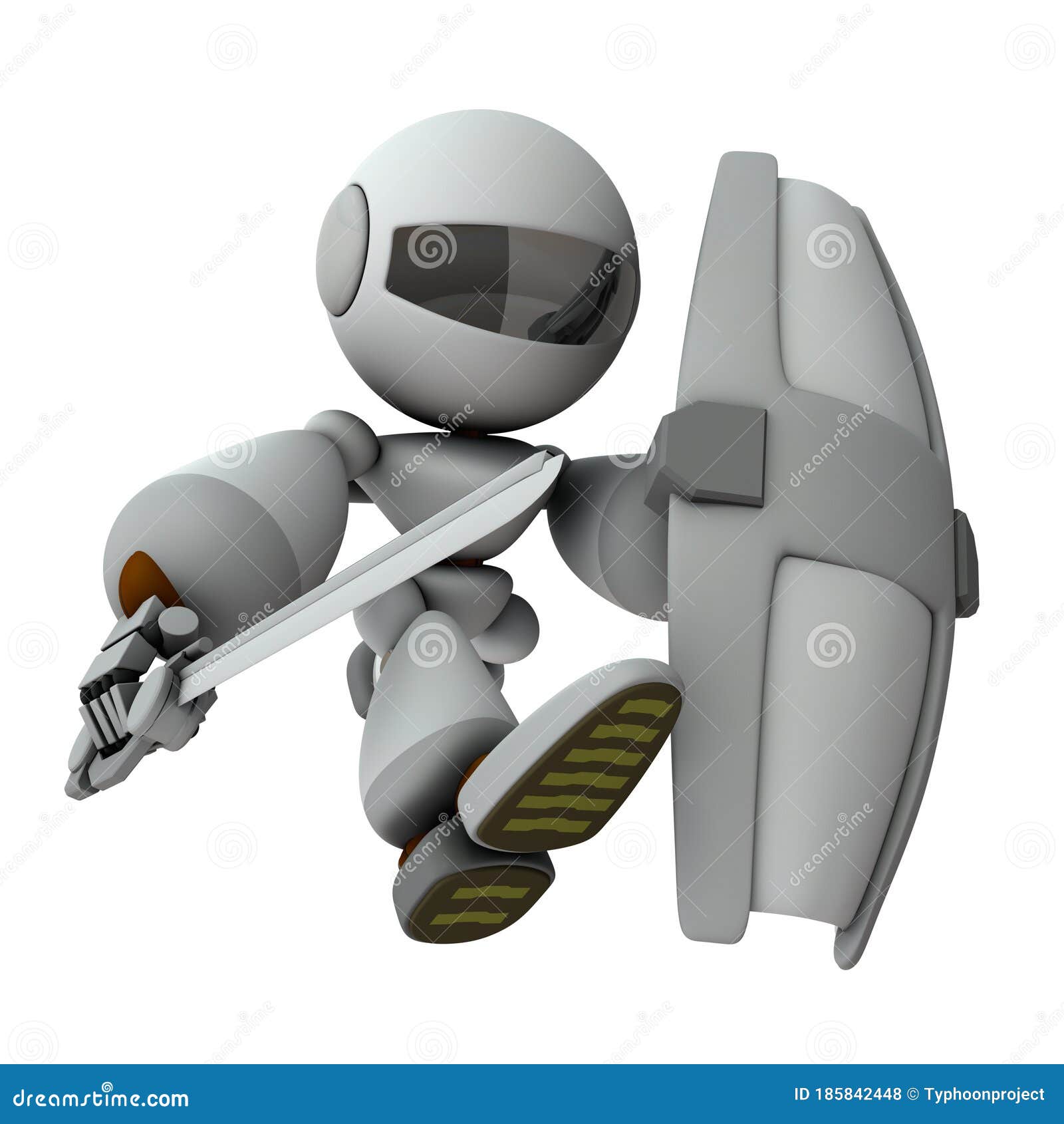 An Artificial Intelligence Robot that Invades with a Large Sword. Stock ...