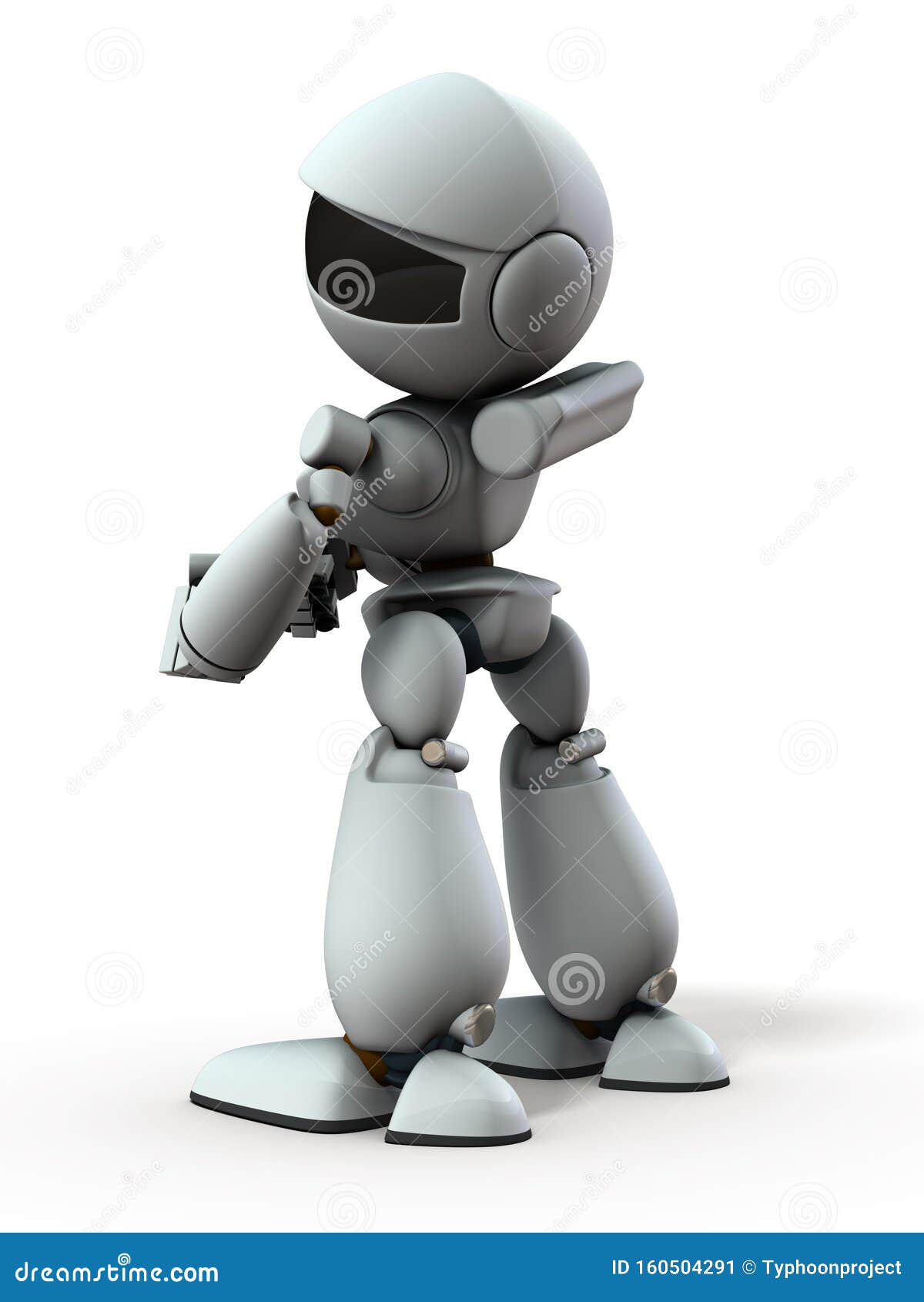 An Artificial Intelligence Robot Looking Back. Stock Illustration ...