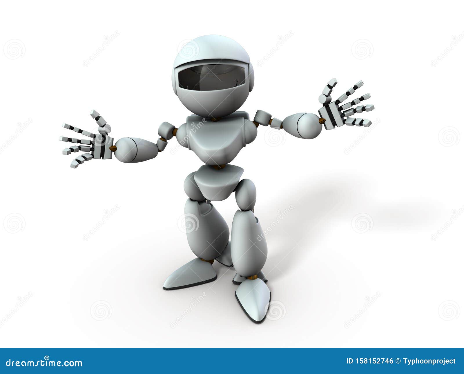 An Artificial Intelligence Robot with Open Arms. Stock Illustration ...