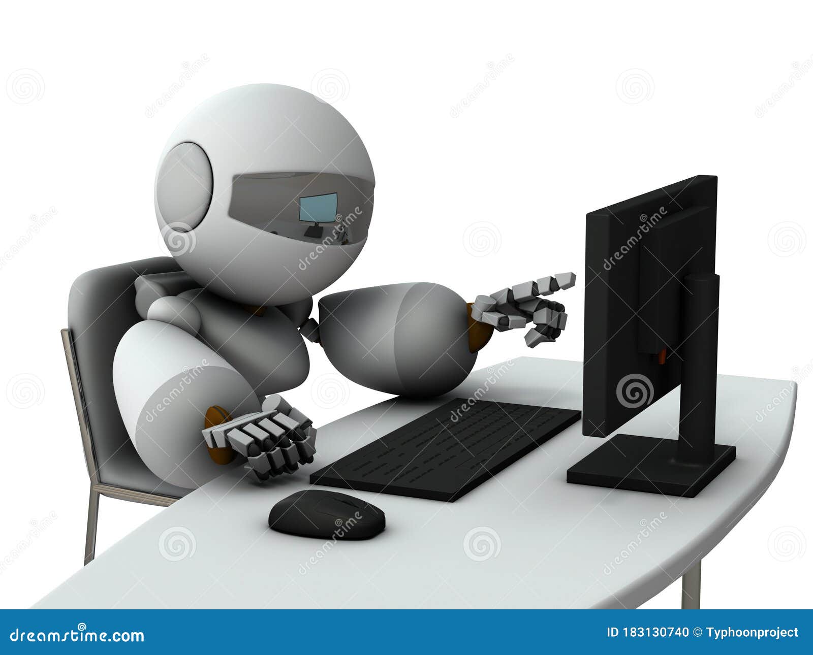An Artificial Intelligence Robot that Performs Remote Work. Stock ...