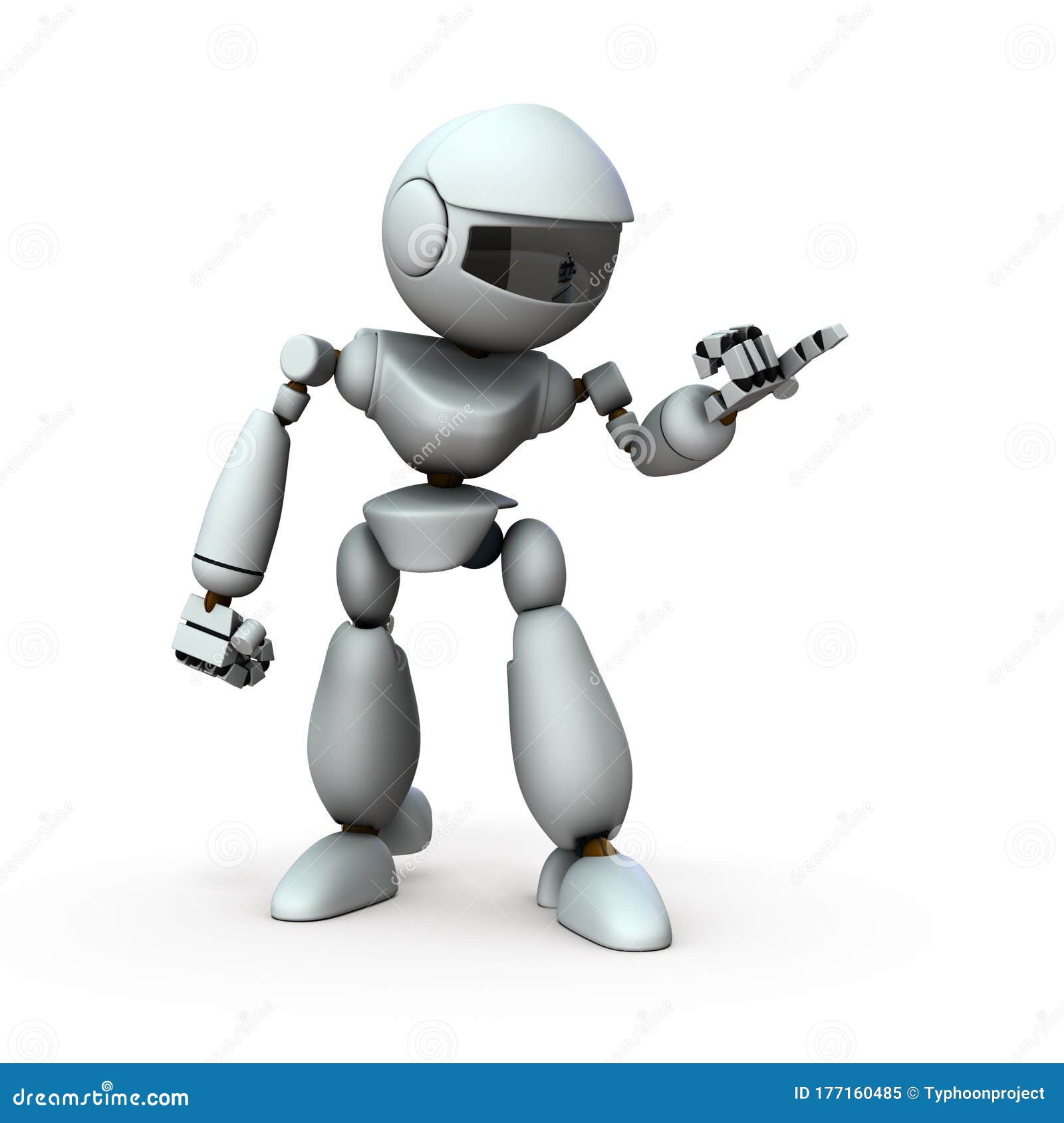 An Artificial Intelligence Robot is Pointing at Someone. Stock ...