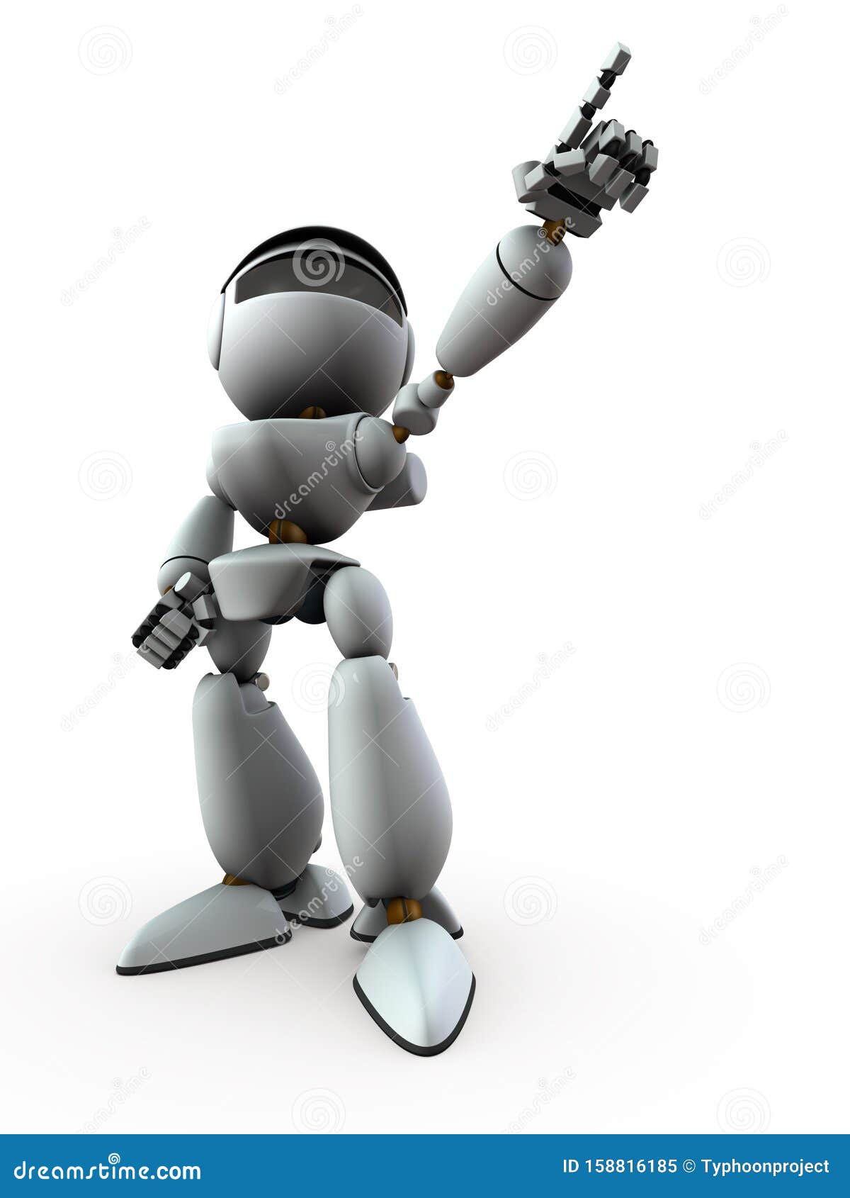 The Artificial Intelligence Robot is Pointing Towards the Target. Stock ...