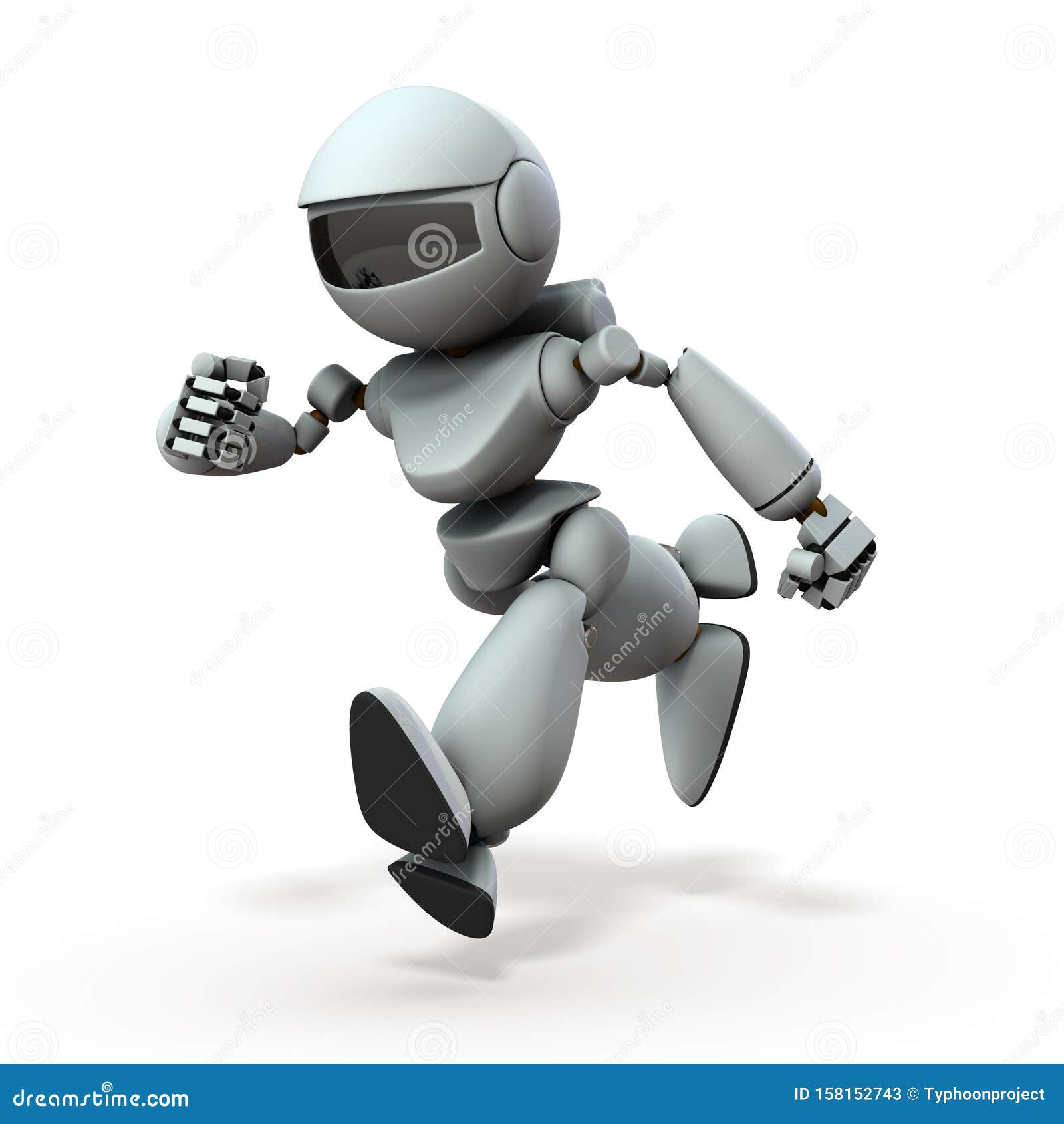 An Artificial Intelligence Robot that Runs To the Left. Stock ...