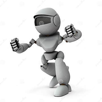 An Artificial Intelligence Robot that Takes a Fighting Pose. Stock ...