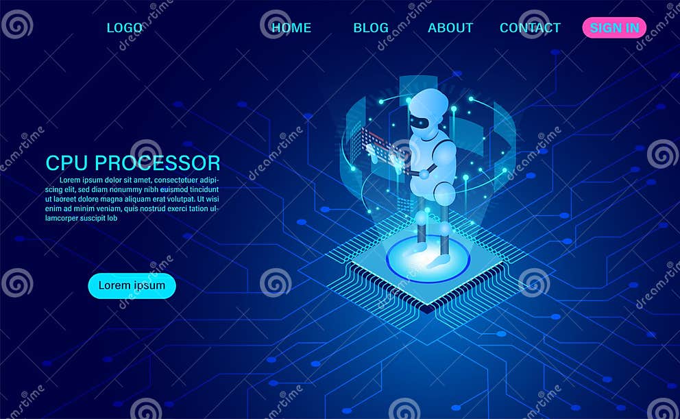 Artificial Intelligence Robot Technology. Big Data Processing, CPU ...