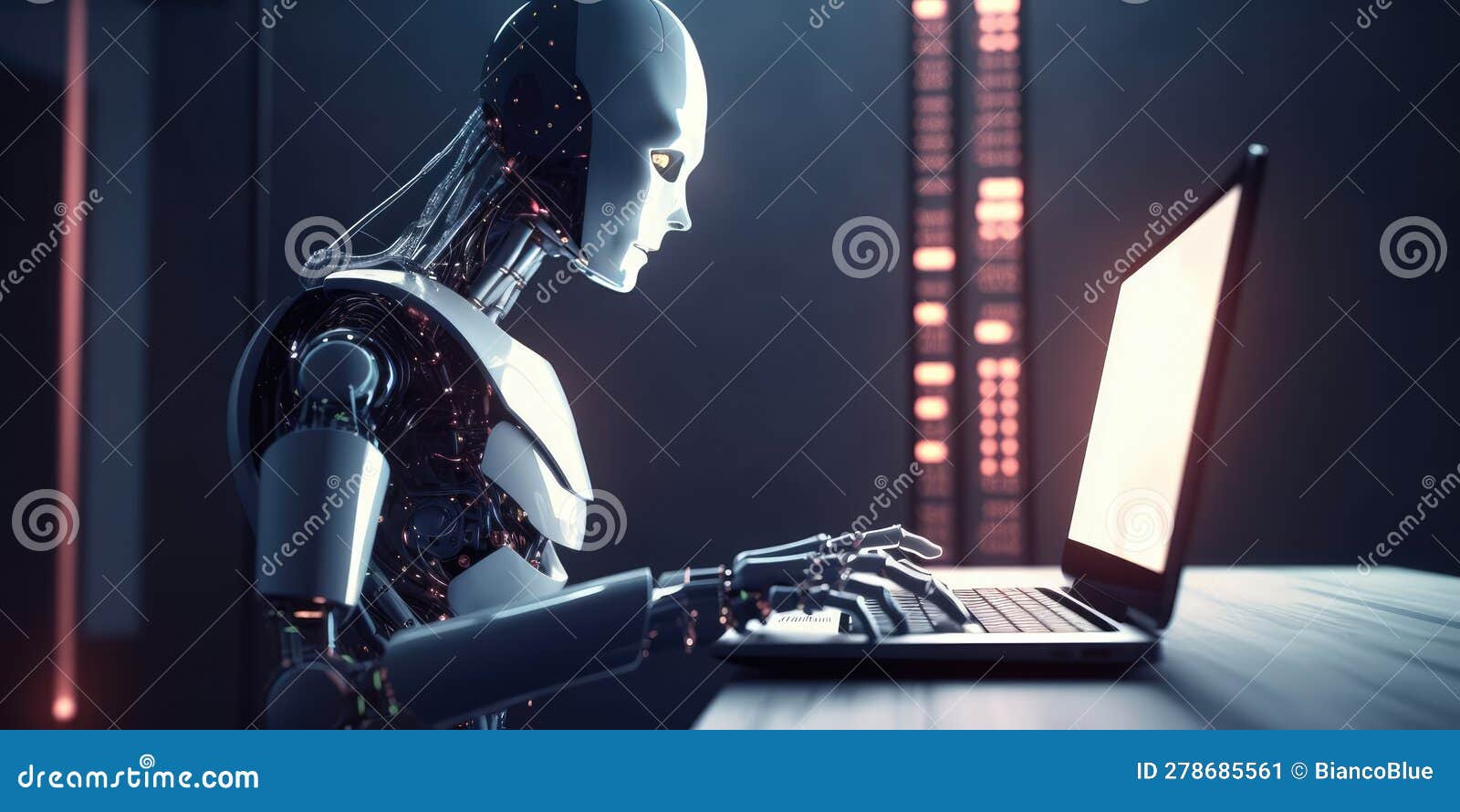 Artificial Intelligence Robot Using Computer Software for Gpt Binary Coding Stock Image - Image ...