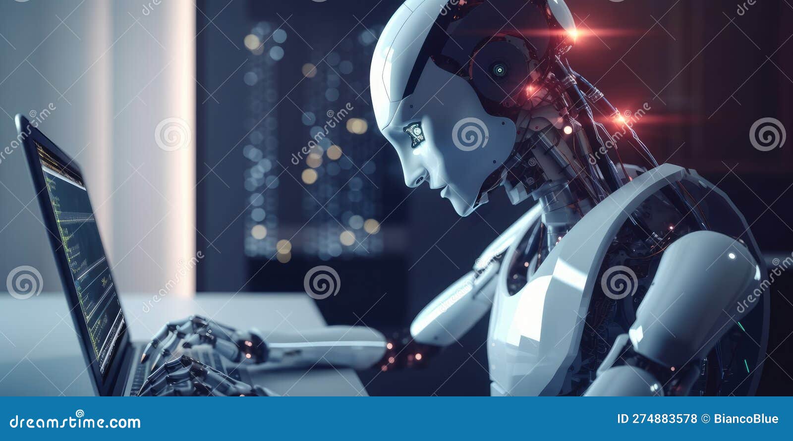 Artificial Intelligence Robot Using Computer Software for Gpt Binary Coding Stock Illustration ...