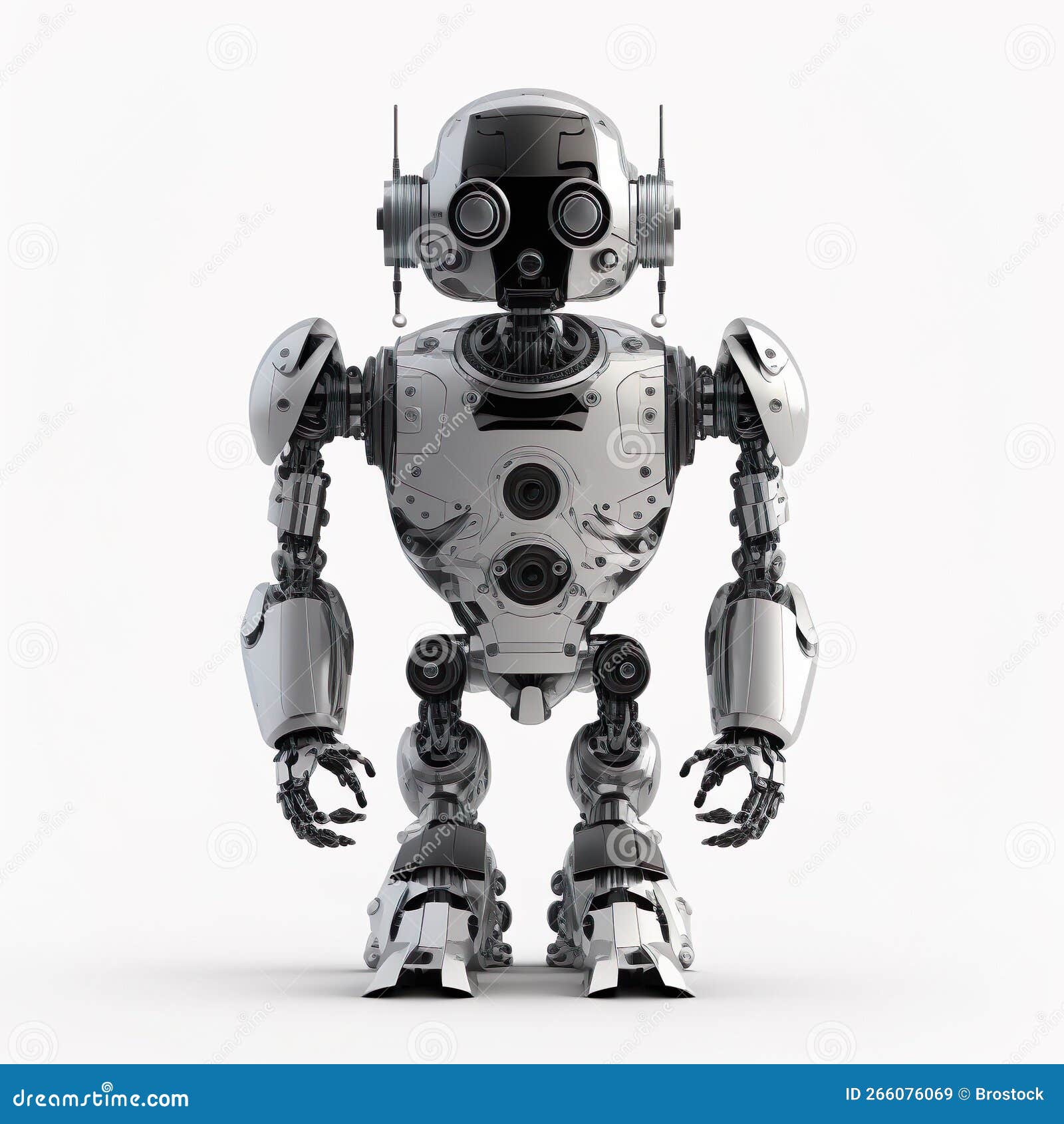 Artificial Intelligence Robot on White Background Stock Illustration ...
