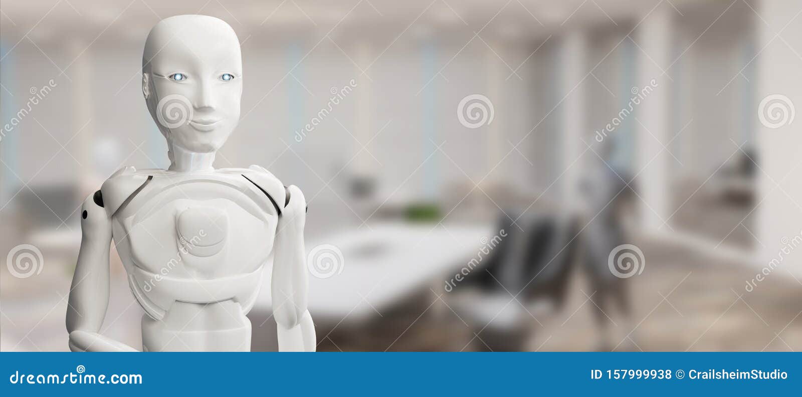 Artificial Intelligence Robot White 3d-illustration Stock Illustration ...