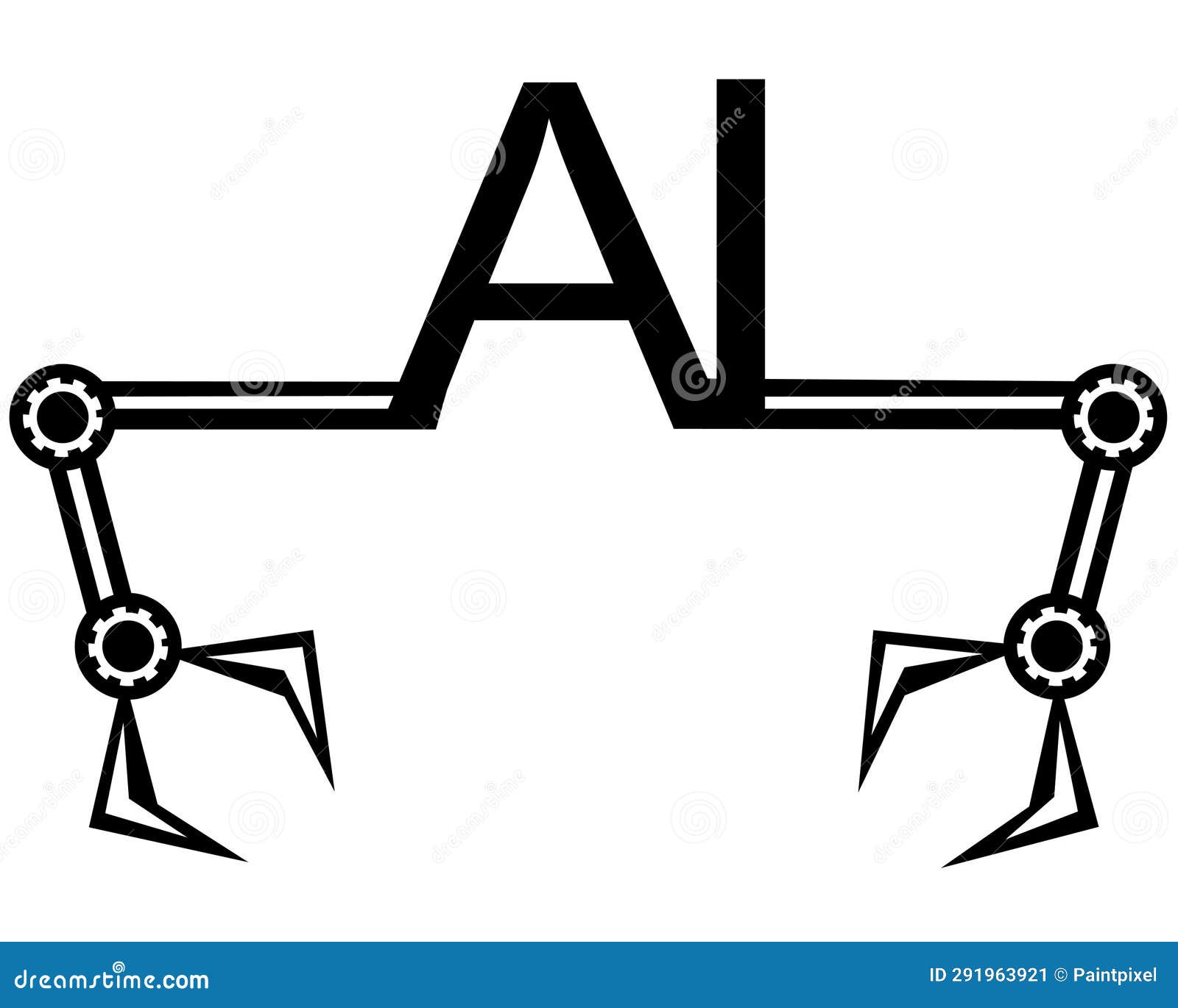 Artificial Intelligence with Robotic Hands Concept Stock Illustration ...