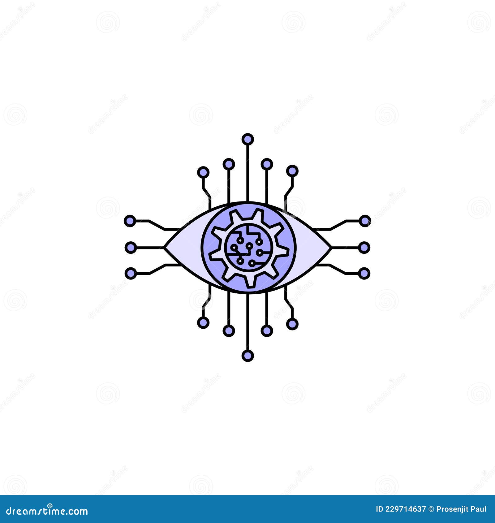 Artificial Intelligence Robotic Human Eye Icon Stock Vector ...