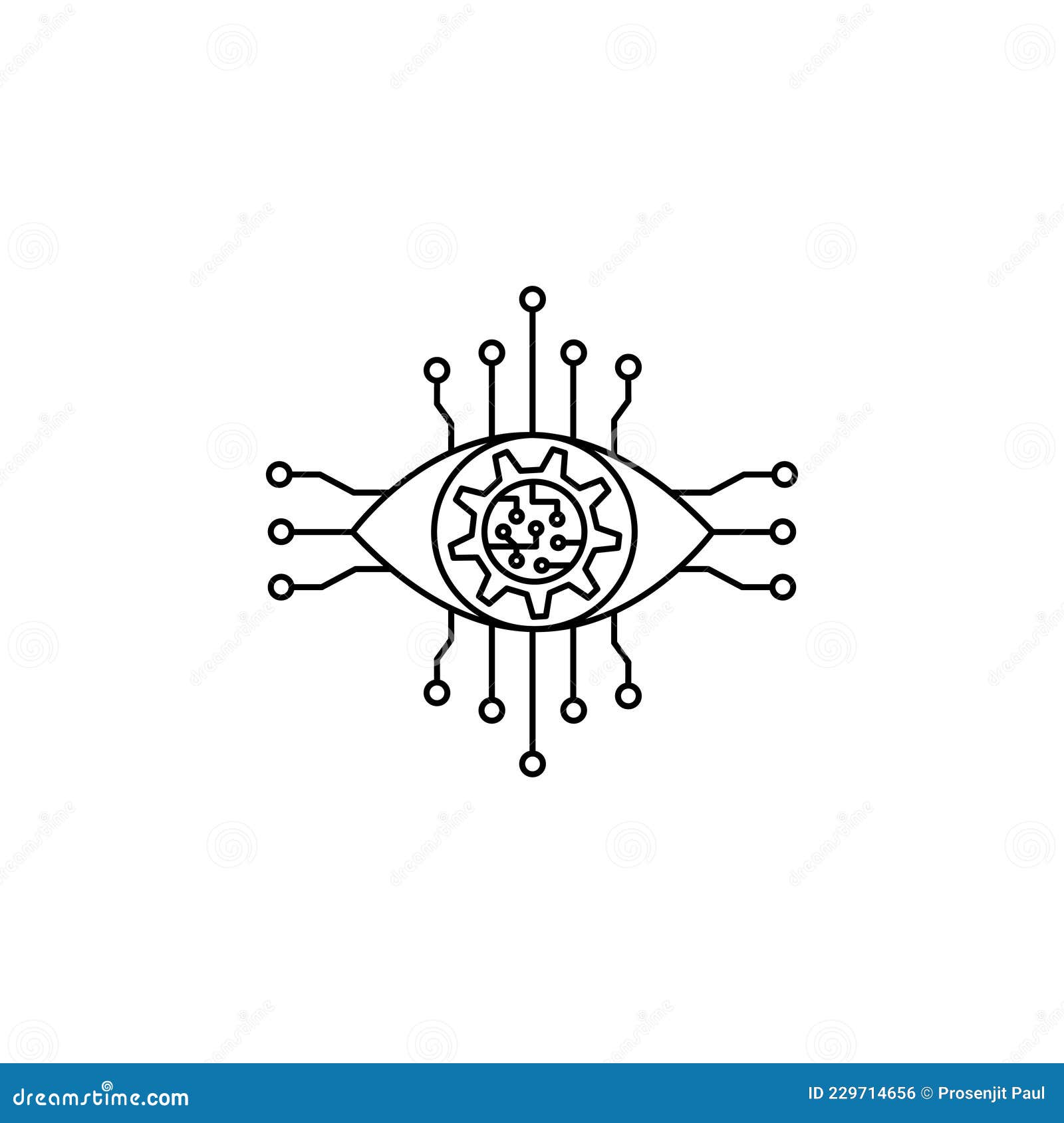 Artificial Intelligence Robotic Human Eye Icon Stock Vector ...
