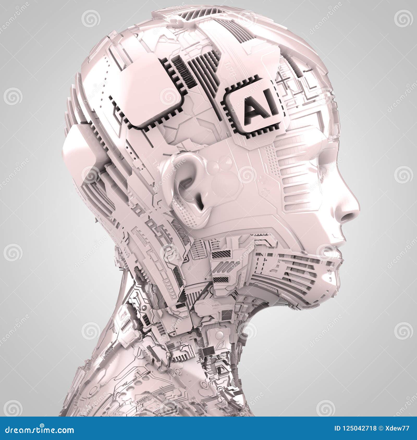 Artificial Intelligence and Robotics Stock Illustration - Illustration ...