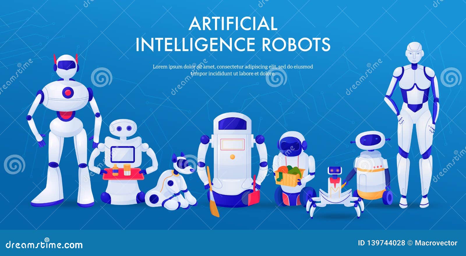 Artificial Intelligence Robots Horizontal Banner Stock Vector ... Artificial Intelligence Robots Horizontal Banner Stock Vector ...