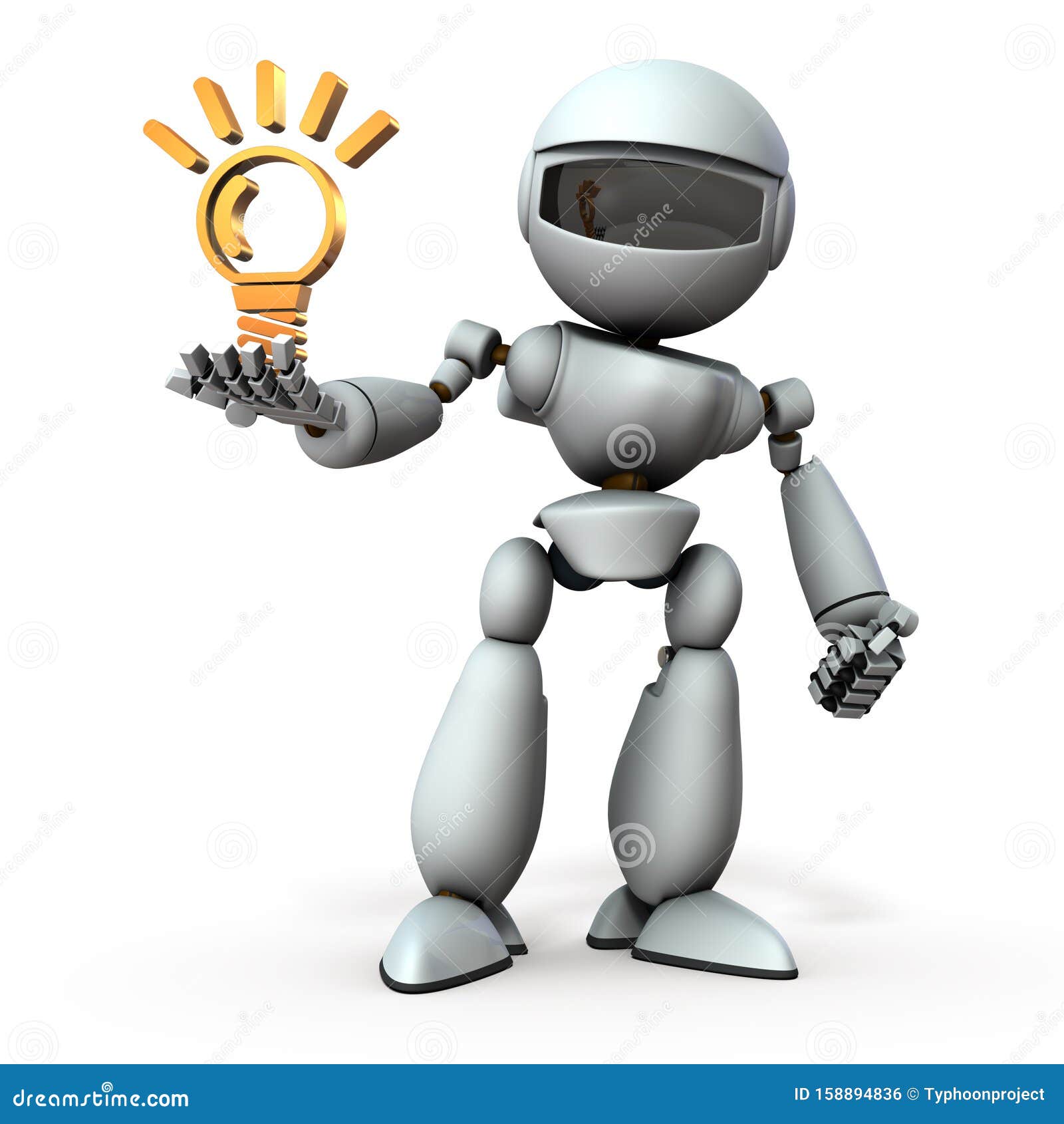 Artificial Intelligence Robots Present Great Ideas. Stock Illustration ...
