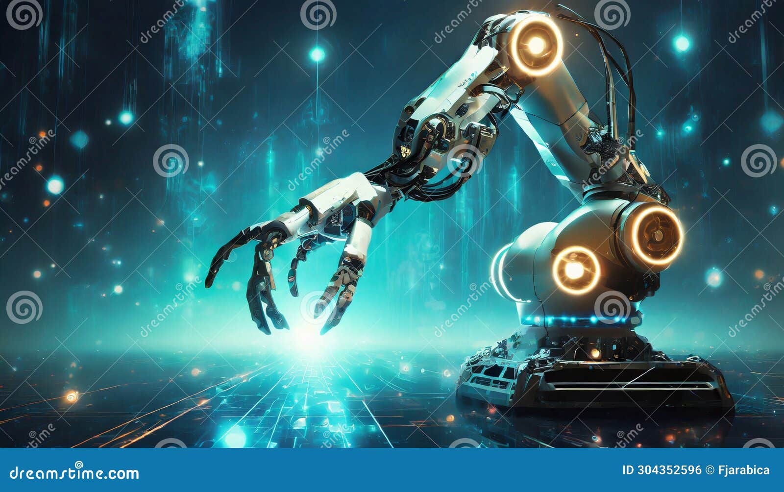 Artificial Intelligence Robots Work in Industry Stock Illustration ...