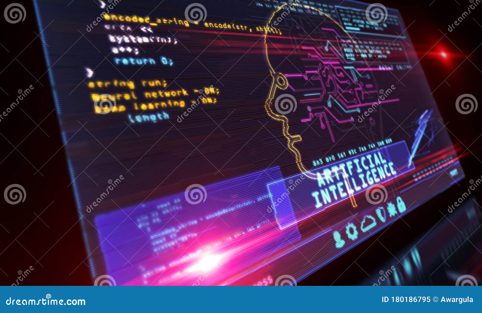 Artificial Intelligence on Screen Illustration Stock Illustration ...