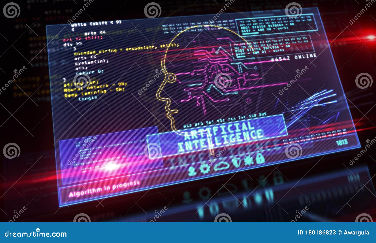 Artificial Intelligence on Screen Illustration Stock Illustration ...