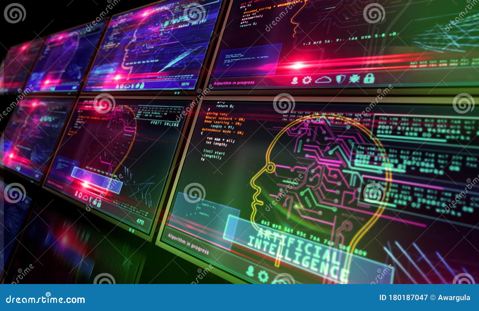 Artificial Intelligence on Screen Illustration Stock Illustration ...