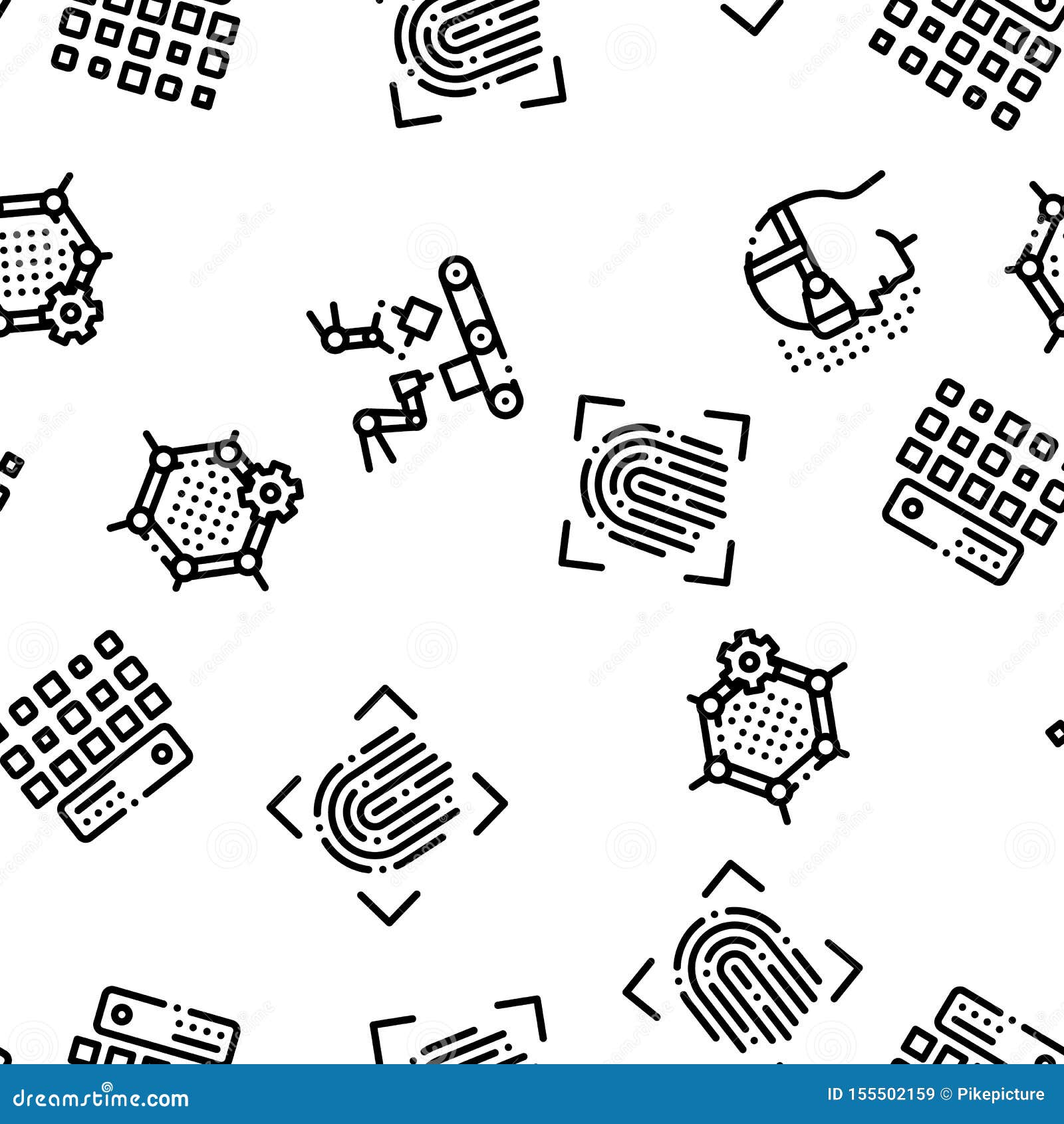 Artificial Intelligence Seamless Pattern Vector Stock Vector ...