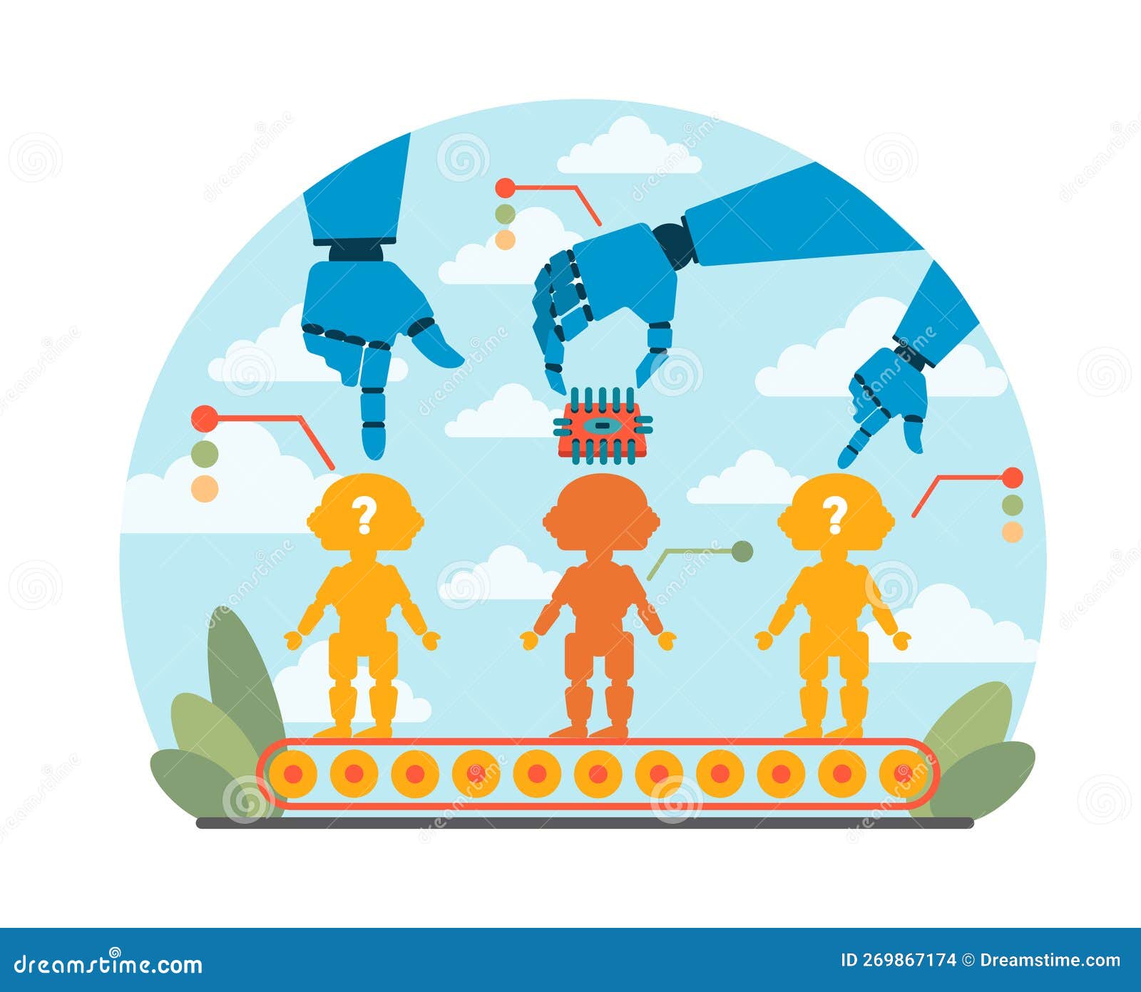 Artificial Intelligence. Self-learning Computing System Stock Vector - Illustration of vector ...