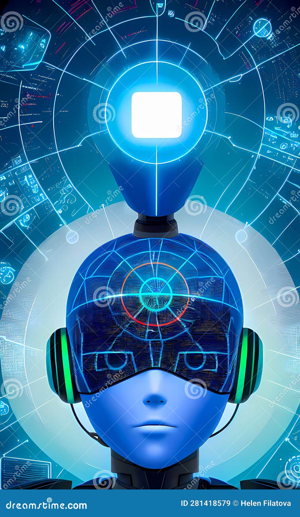 Artificial Intelligence, Self-presentation Portrait Stock Illustration ...