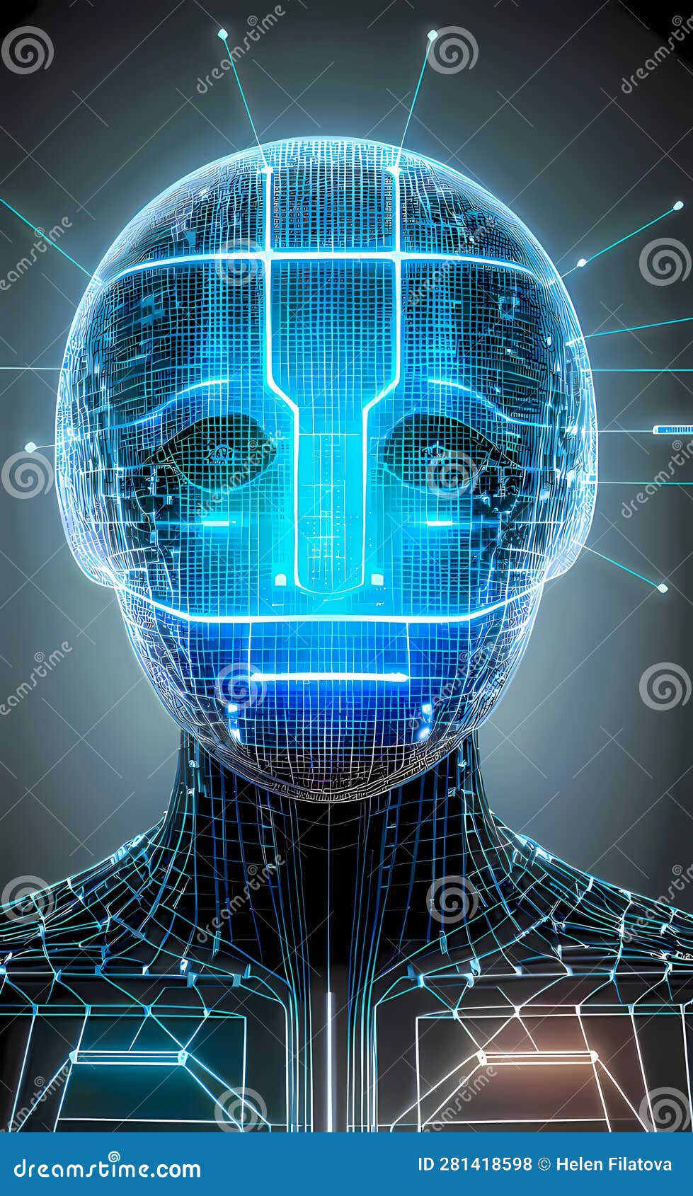 Artificial Intelligence, Self-presentation Portrait Stock Illustration ...