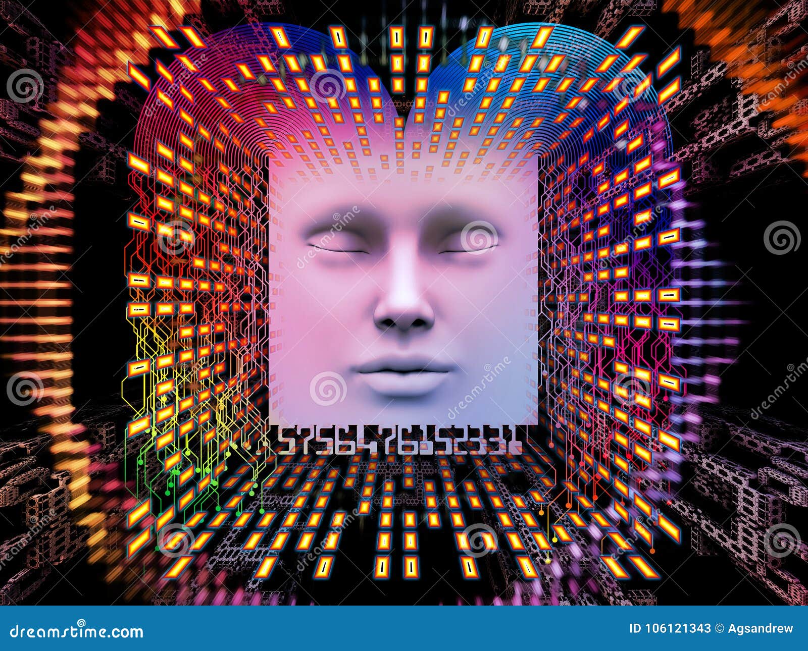 Advance of Super Human AI stock illustration. Illustration of interface ...