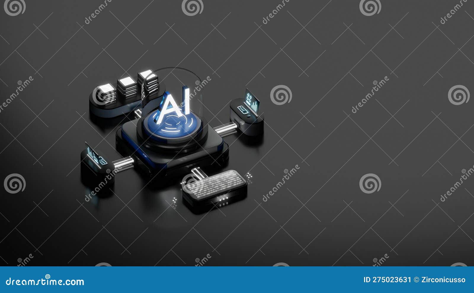 Artificial Intelligence Server Stock Illustration - Illustration of ...
