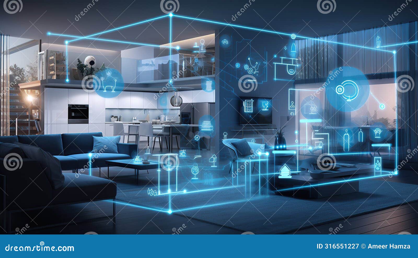 Artificial Intelligence, a Smart Home, Featuring Various Connected ...