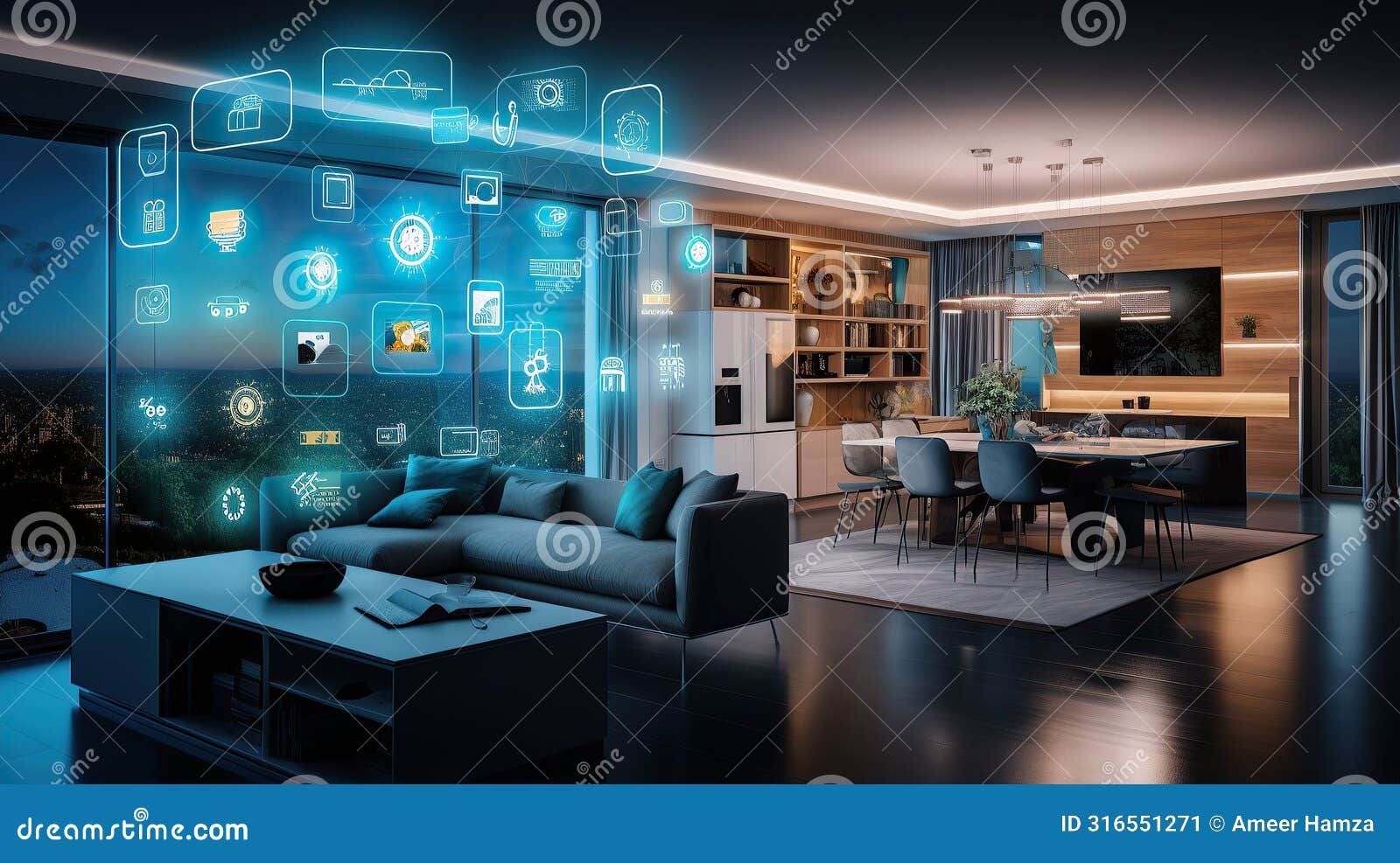 Artificial Intelligence, a Smart Home, Featuring Various Connected ...