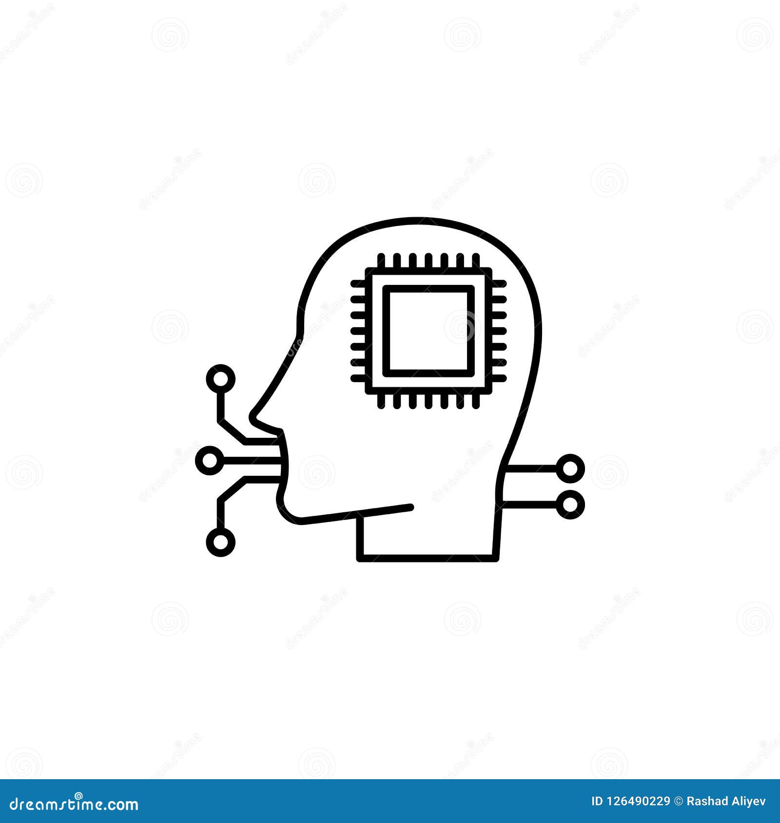 Artificial Intelligence Smart Human Icon. Element of Artificial ...