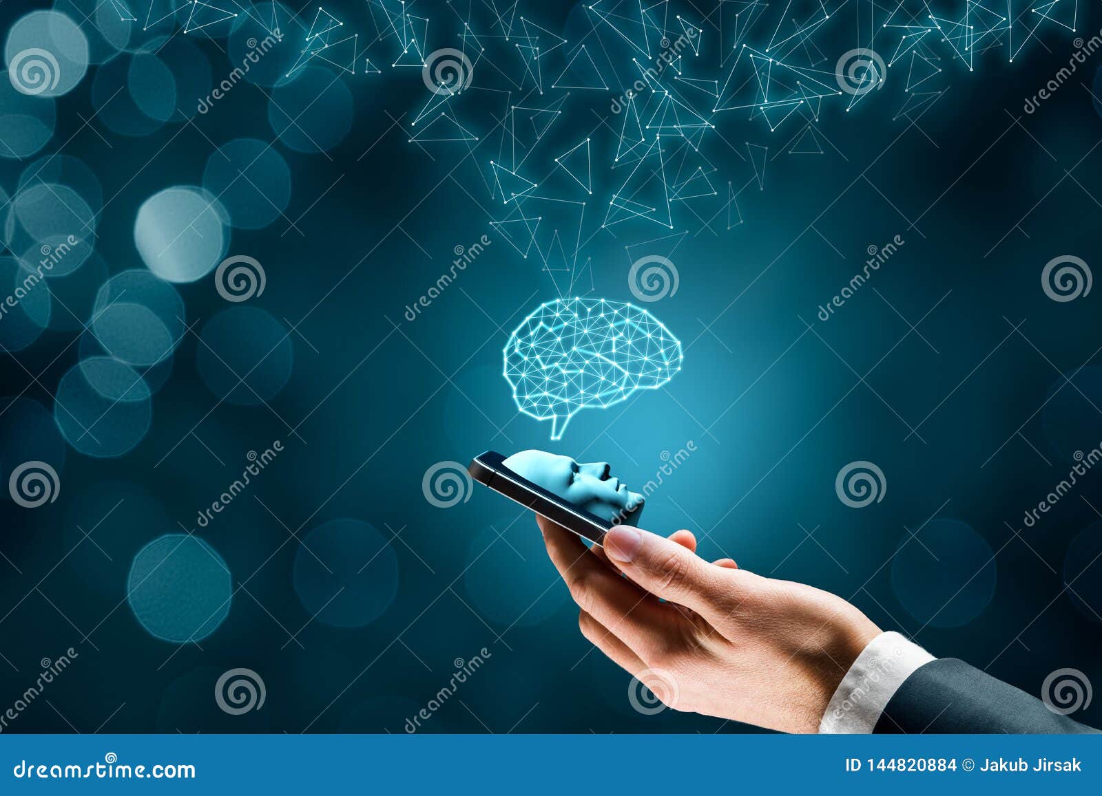 Artificial Intelligence on Smartphone Stock Illustration - Illustration ...