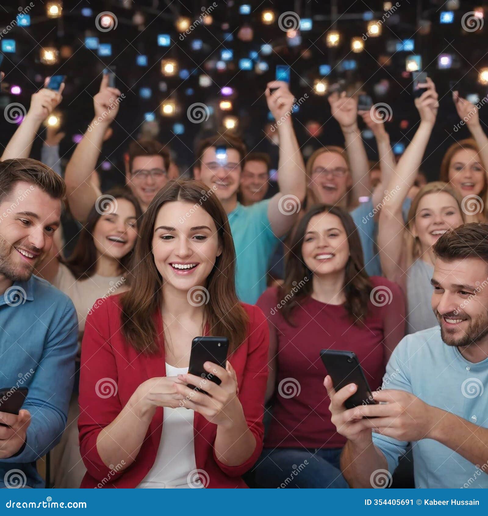 Artificial Intelligence Social Media Bot on Phone Screen Collage Art ...