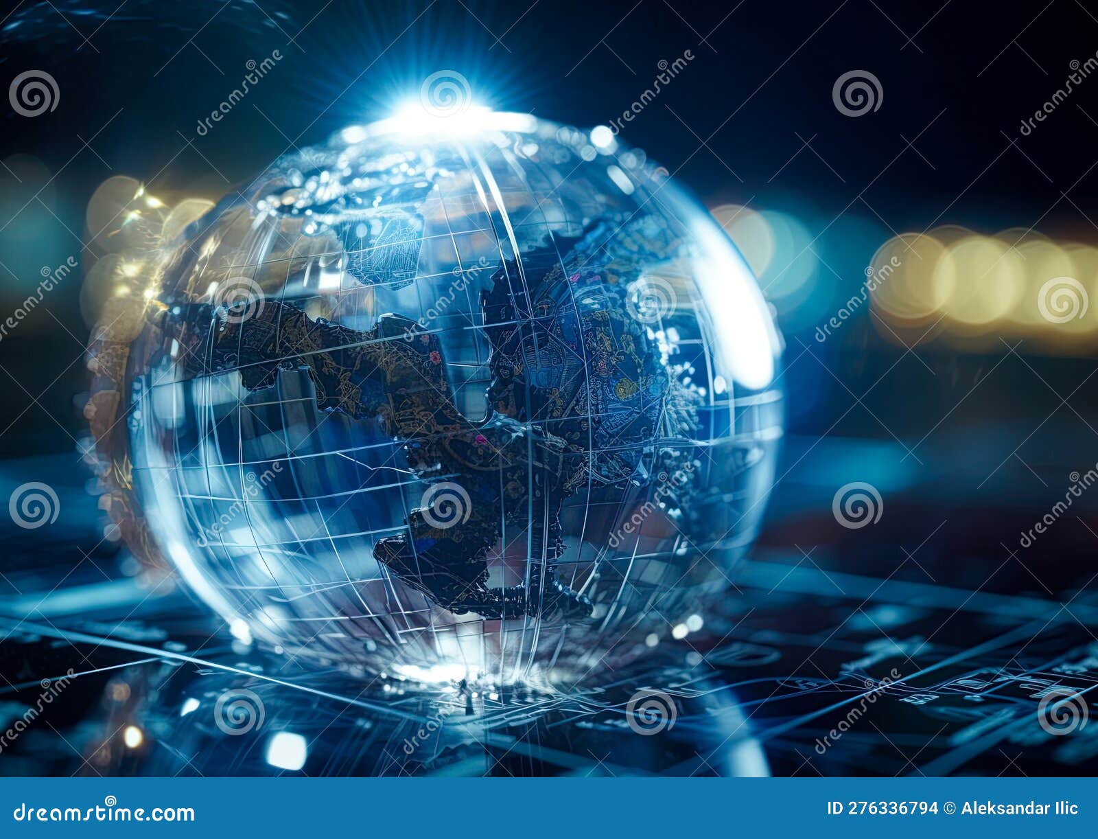 Artificial Intelligence Sphere Representing Planet Earth. Cyer ...