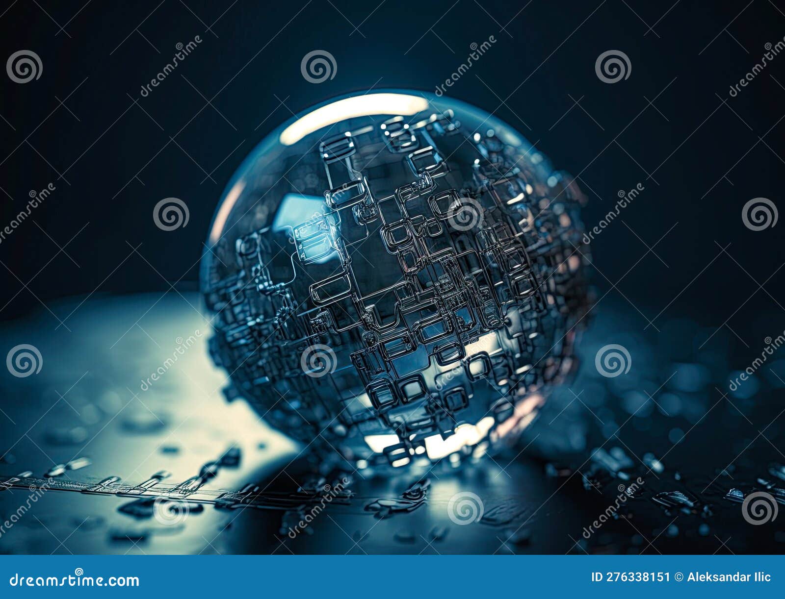 Artificial Intelligence Sphere Representing Planet Earth. Cyer ...