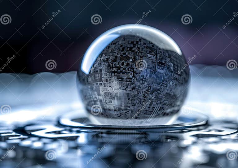 Artificial Intelligence Sphere Representing Planet Earth. Cyer ...