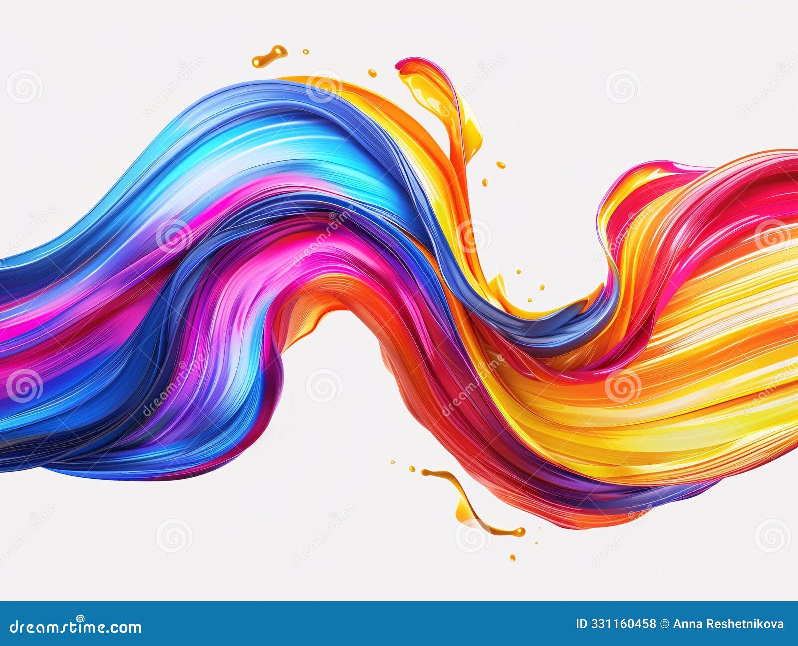 Artificial Intelligence. Stains of Colored Paints on a White Background ...