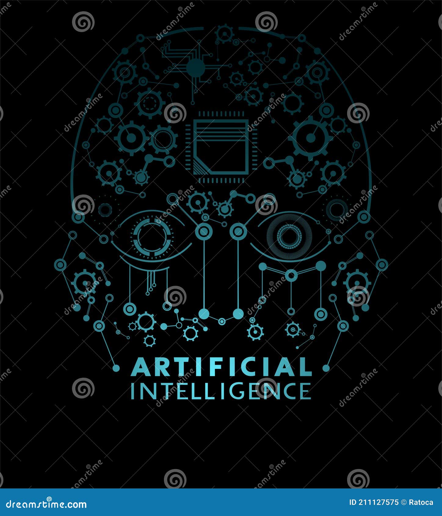 Artificial Intelligence Symbol Stock Vector - Illustration of machine ...