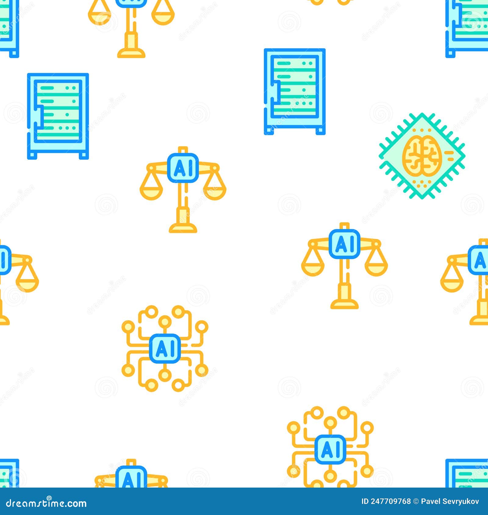 Artificial Intelligence System Icons Set Isolated Illustration Stock ...