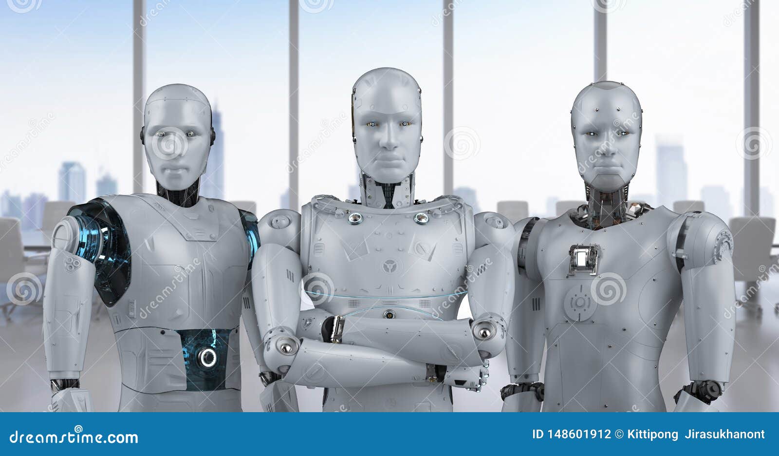 Artificial Intelligence Teamwork Stock Illustration - Illustration of crossed, rendering: 148601912