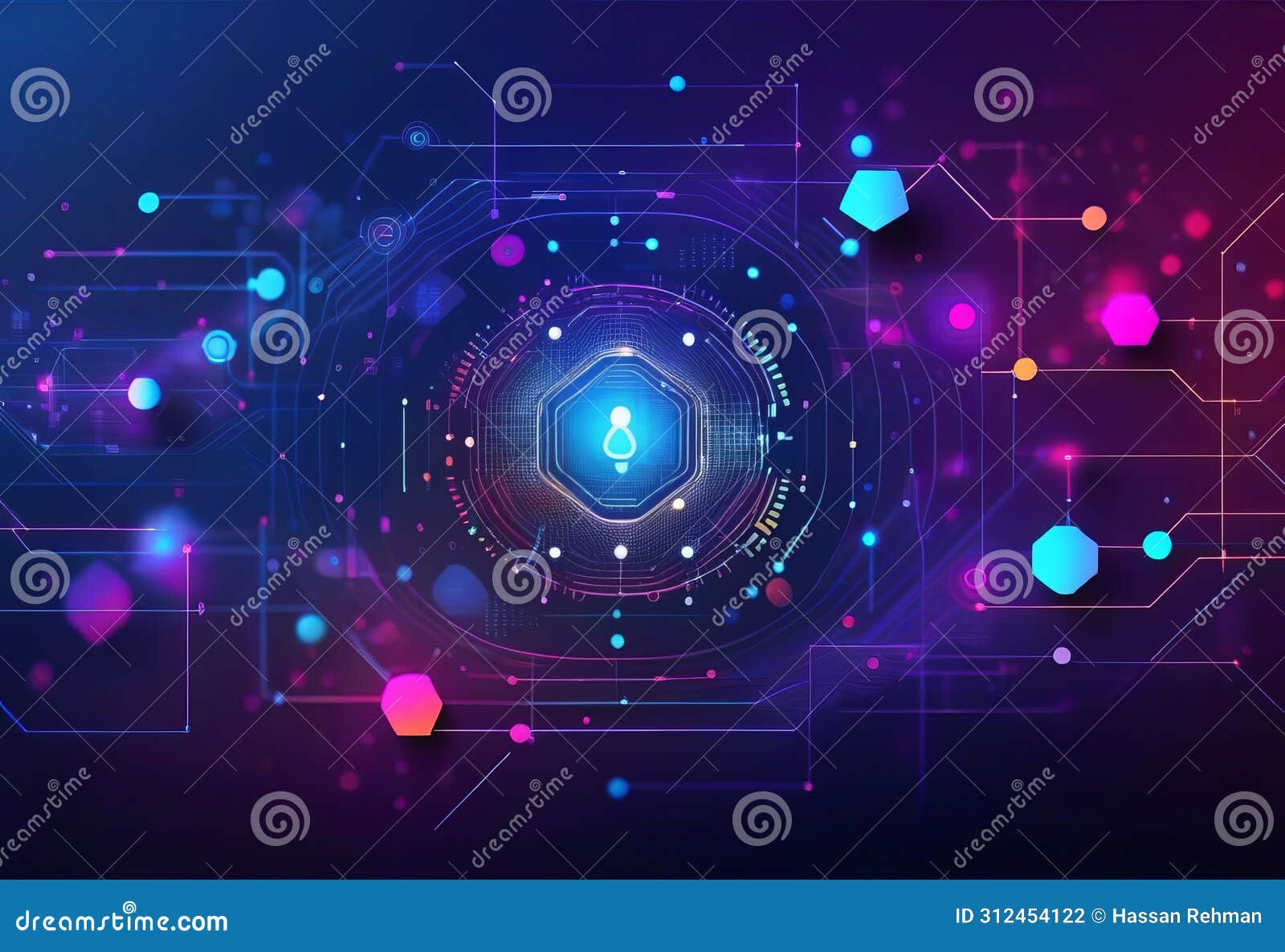 Artificial Intelligence Tech Background. Digital Technology Stock ...