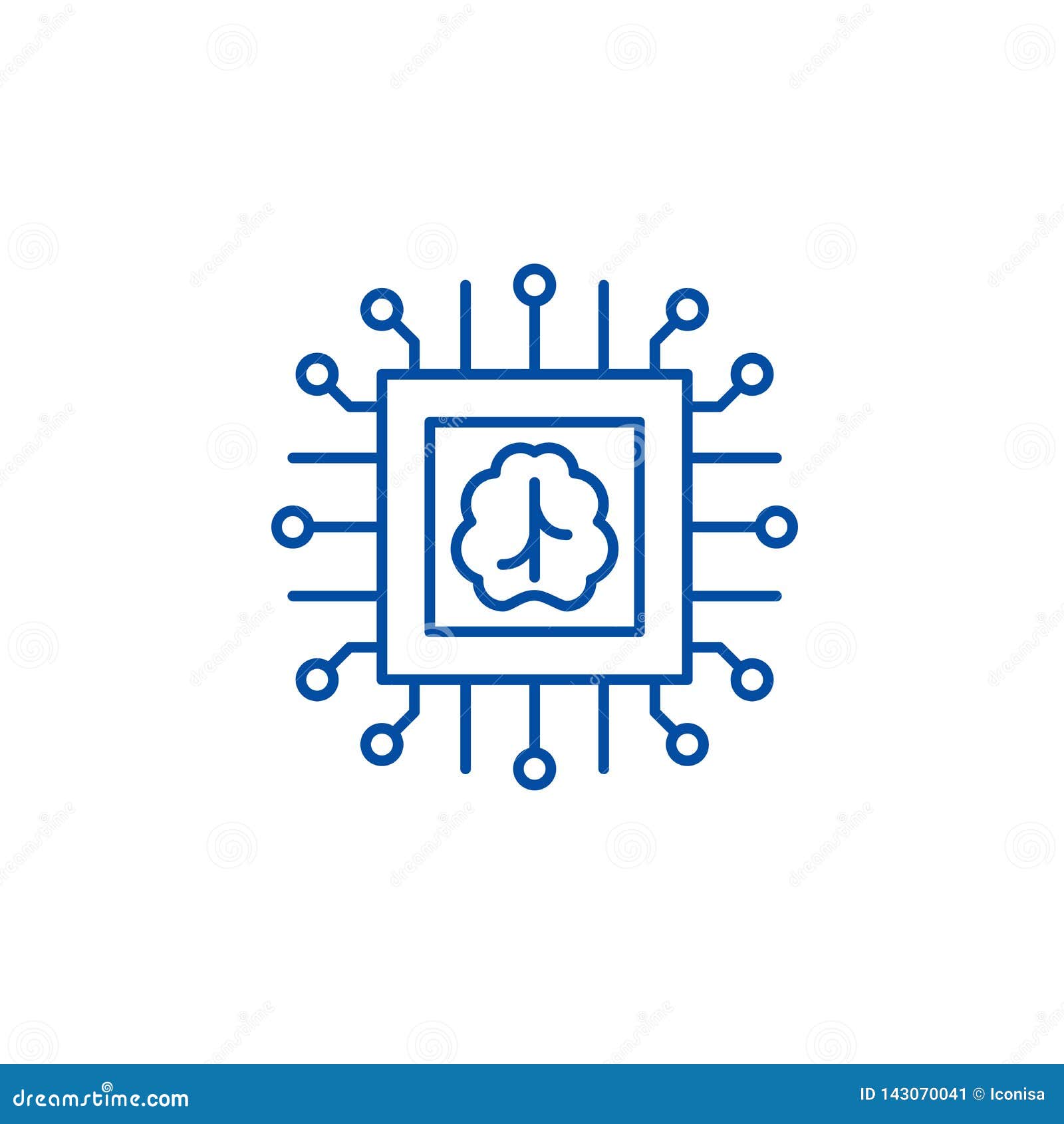 Artificial Intelligence Technologies Line Icon Concept. Artificial Intelligence Technologies ...