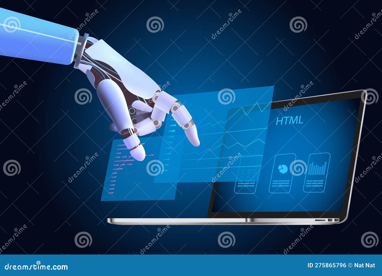 Artificial Intelligence Technologies . Robot Hand Using External Screen ...