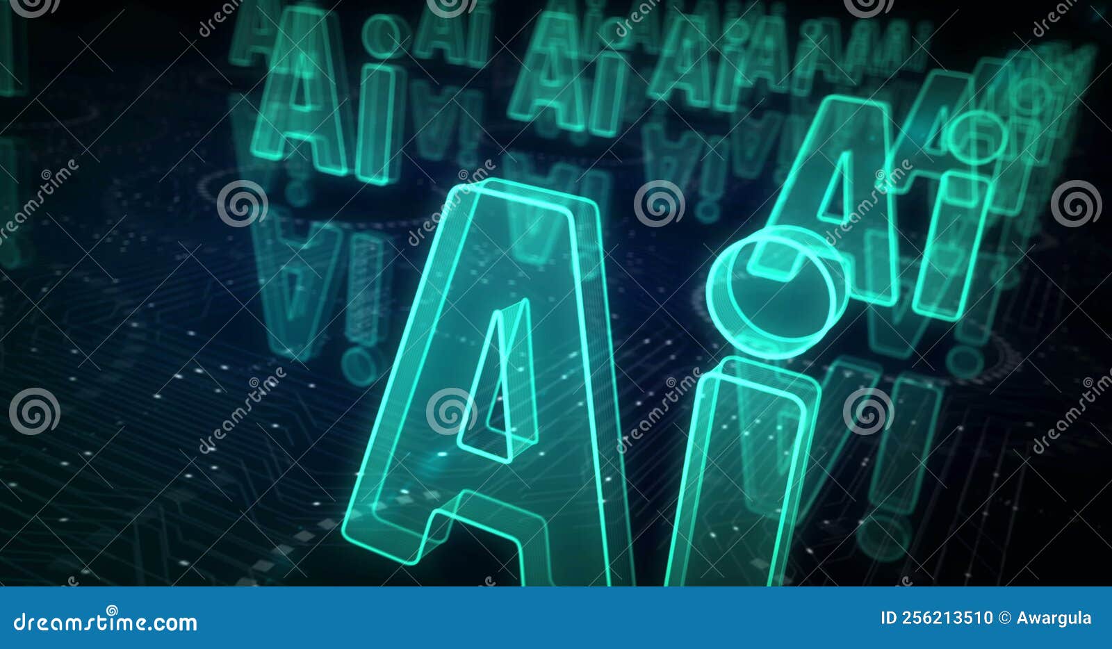 Artificial Intelligence Technology AI Symbols Loop Cyber Concept Stock ...