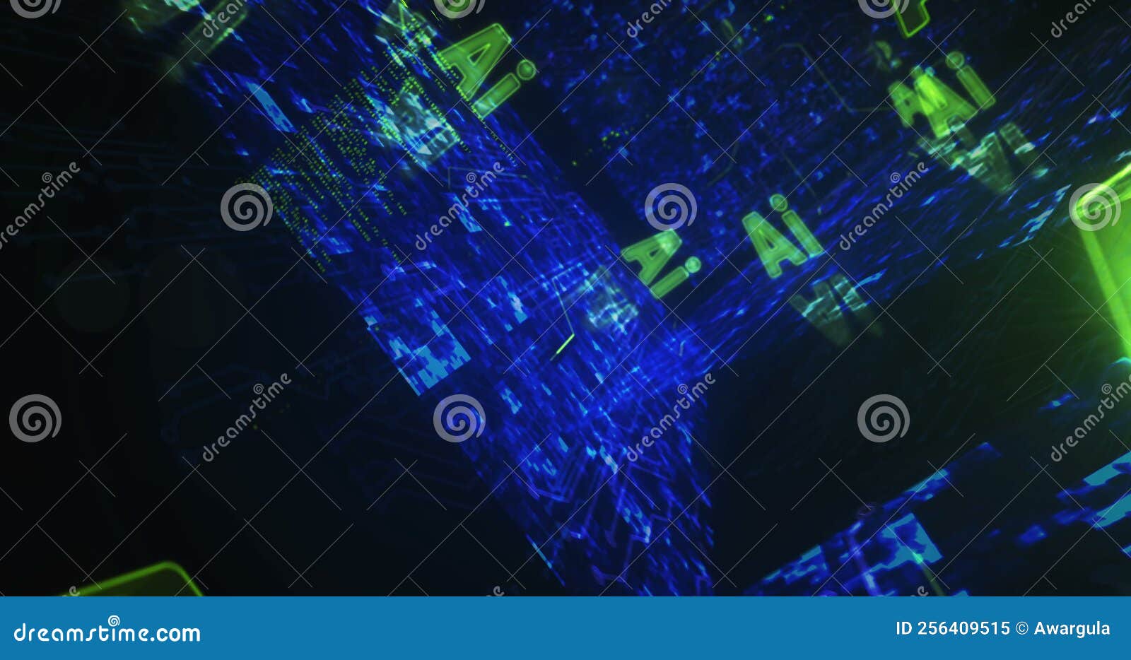 Artificial Intelligence Technology AI Symbols Loop Cyber Concept Stock ...