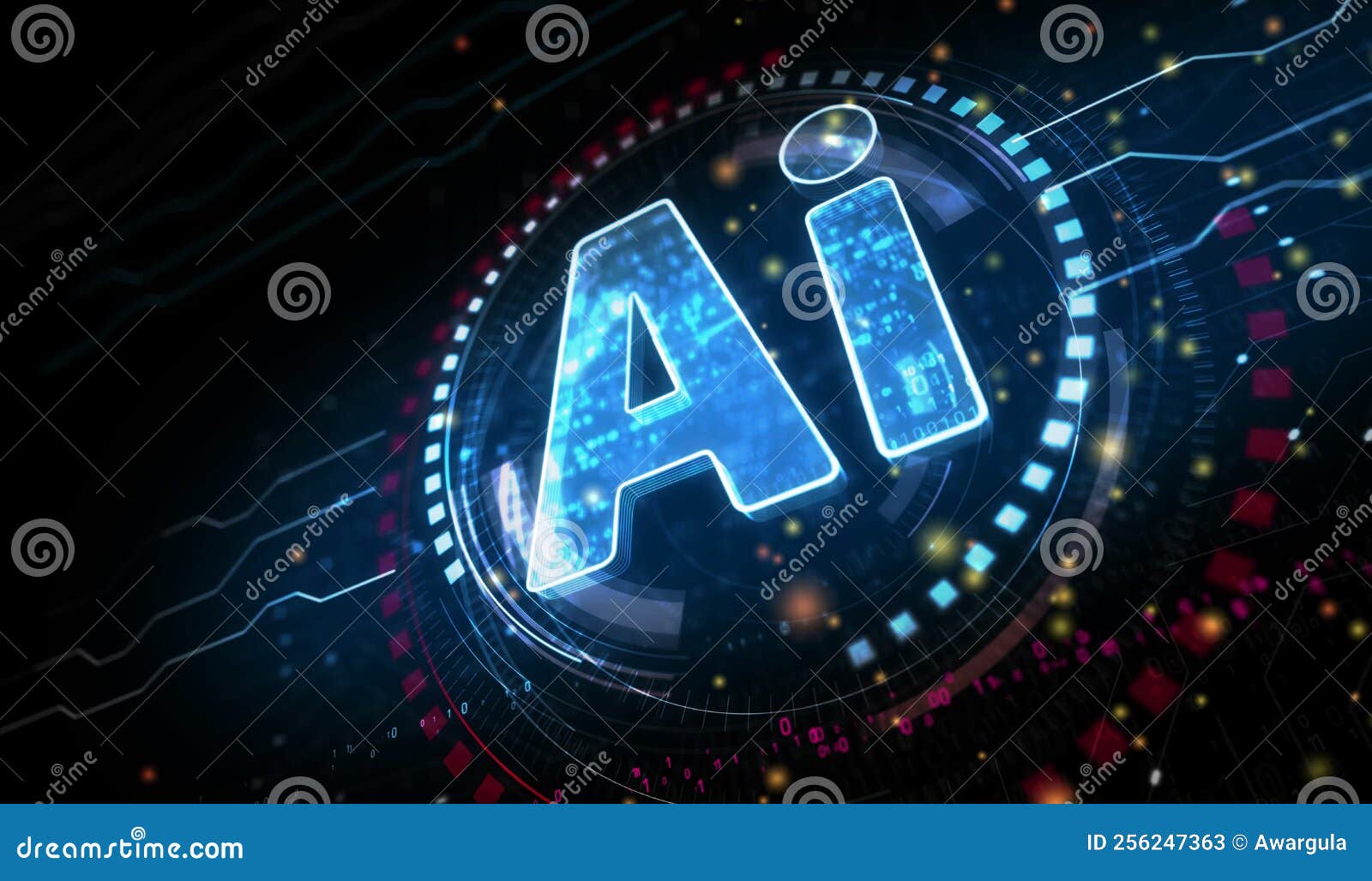 Artificial Intelligence Technology AI Symbol Digital Concept 3d ...