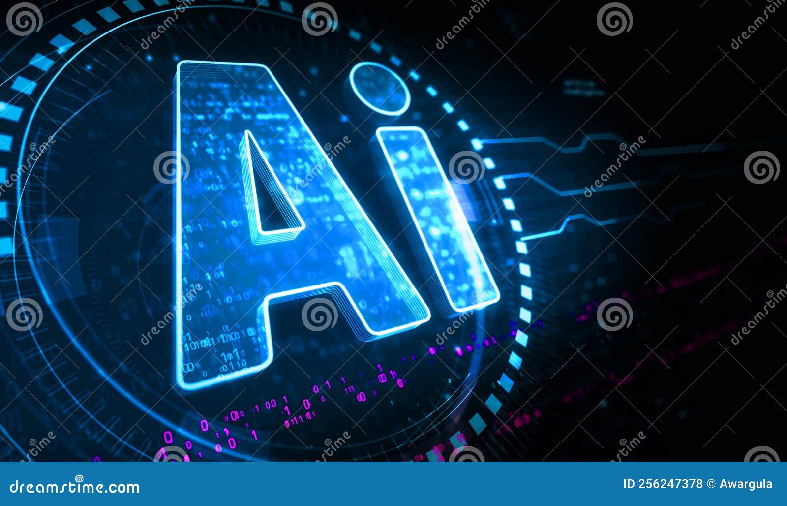 Artificial Intelligence Technology AI Symbol Digital Concept 3d ...