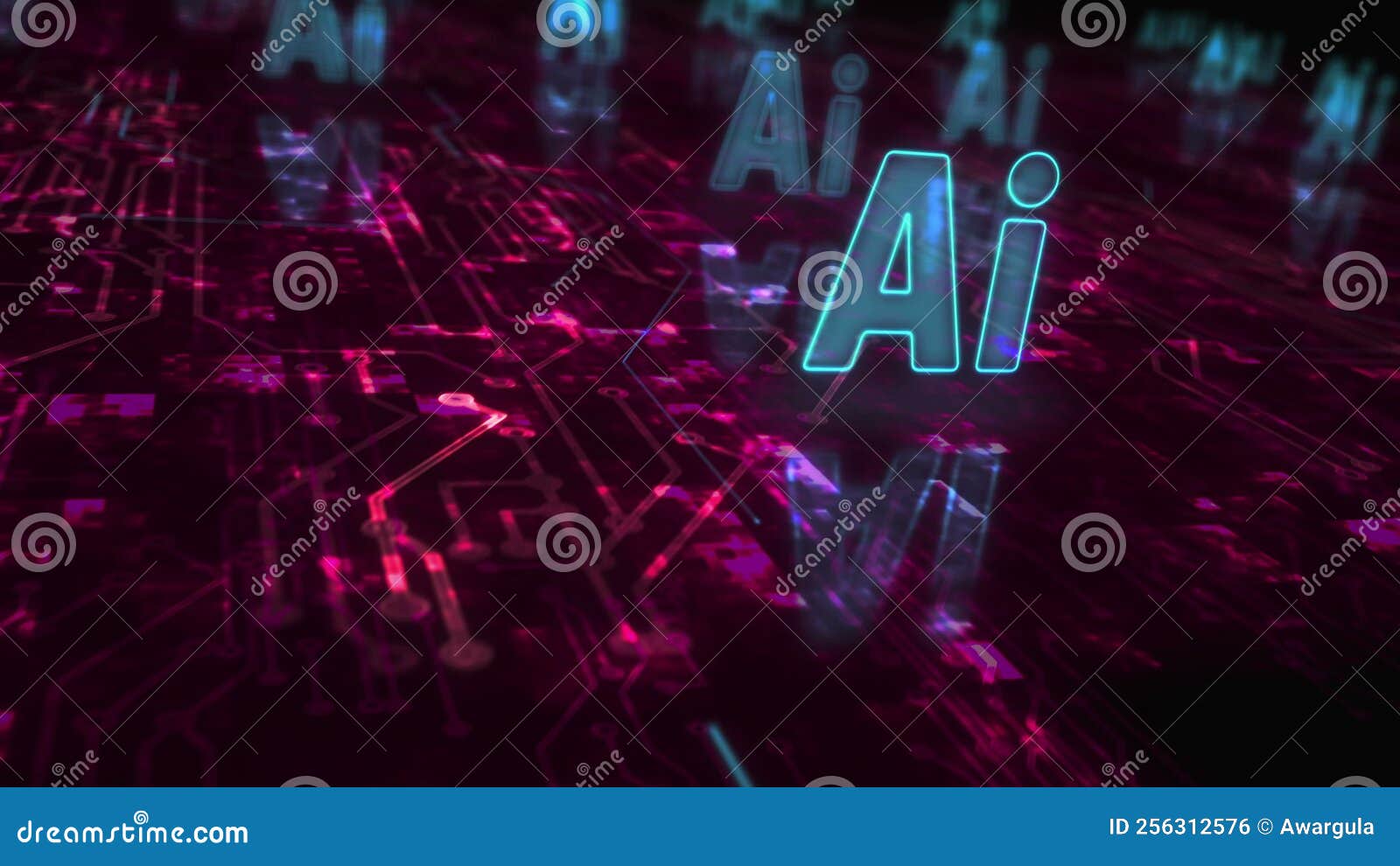 Artificial Intelligence Technology AI Symbols Loop Cyber Concept Stock ...