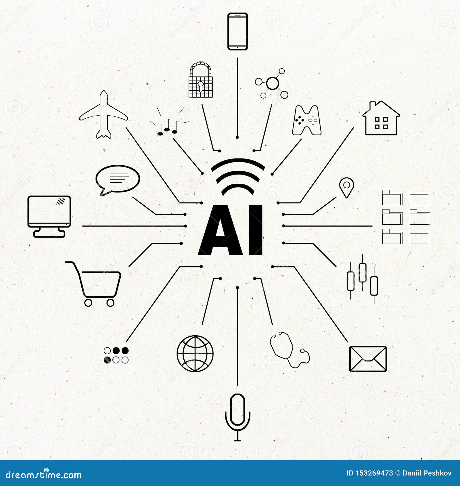 Artificial Intelligence and Technology Concept Stock Illustration ... Artificial Intelligence and Technology Concept Stock Illustration ...